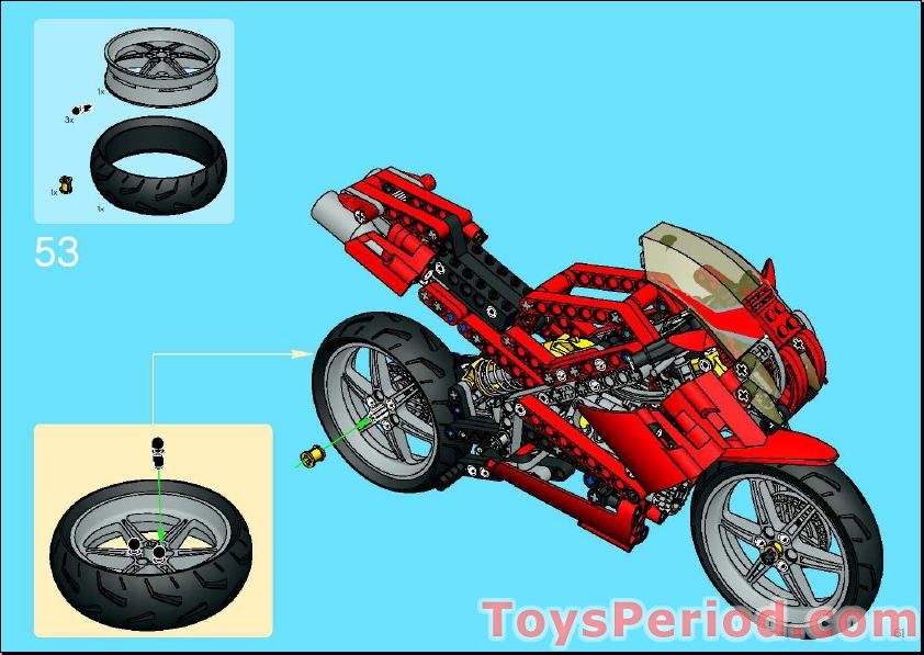 LEGO 8420 Street Bike Instructions and Parts List