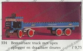 LEGO 334 Truck with Flatbed Instructions and Parts List