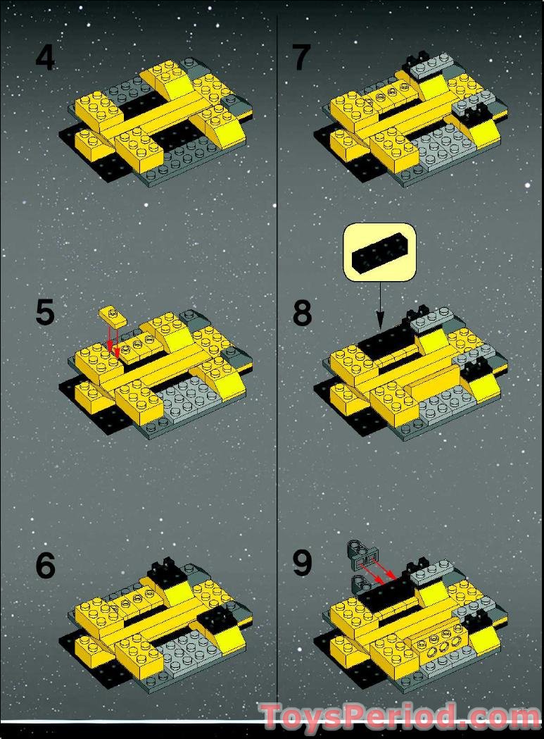 LEGO 6208 B-Wing Fighter Instructions and Parts List