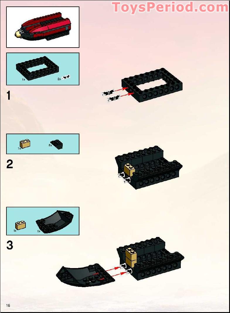LEGO 7298 Dino Air Tracker Instructions and Parts List