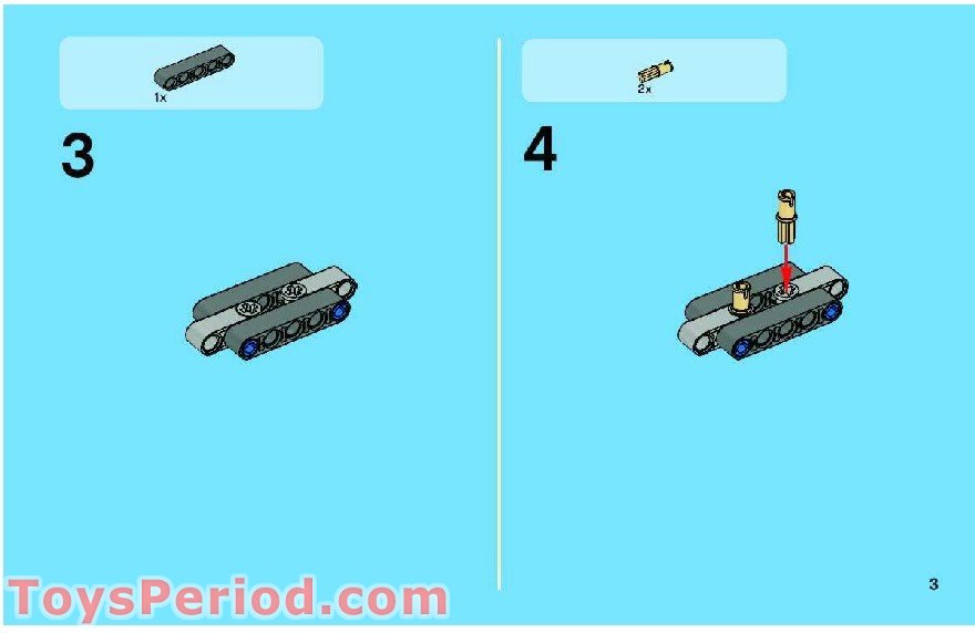 LEGO 8259 Mini Bulldozer Instructions and Parts List
