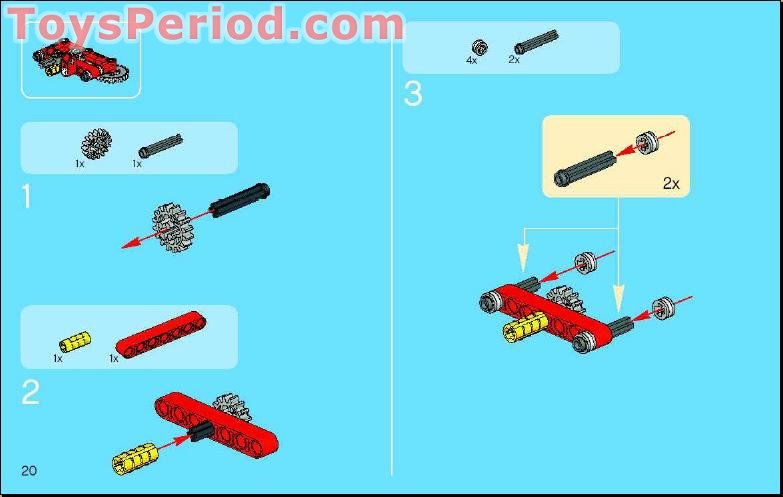 LEGO 8281 Mini Tractor Instructions and Parts List