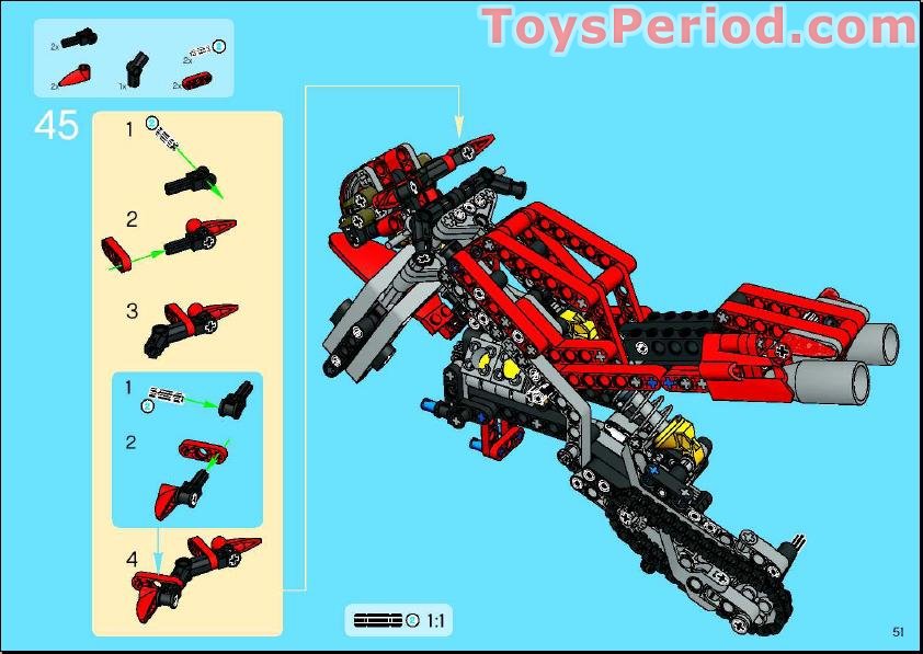 LEGO 8420 Street Bike Instructions and Parts List