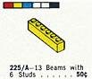 LEGO 225.A 1x6 Beams Set Parts List