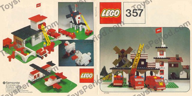 LEGO 357-1 Fire Station with Vehicles Instructions and Parts List