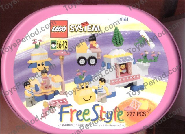 LEGO 4161 Girl's Freestyle Oval Suitcase, 6 Plus Set Parts List