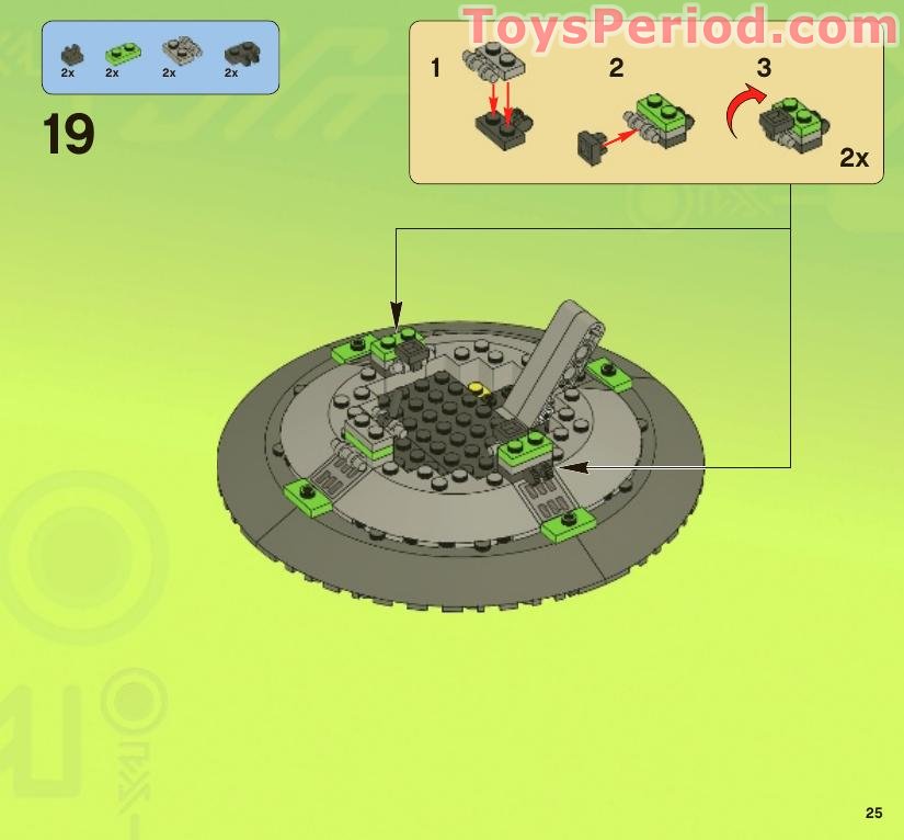 LEGO 7065 Alien Mothership Instructions and Parts List