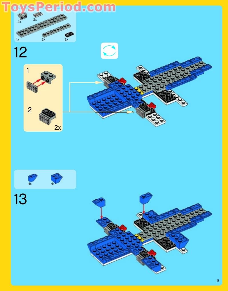 LEGO 31011 Aviation Adventures Instructions and Parts List