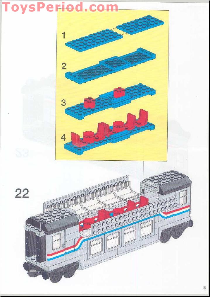 LEGO 10002 Railroad Club Car Instructions and Parts List