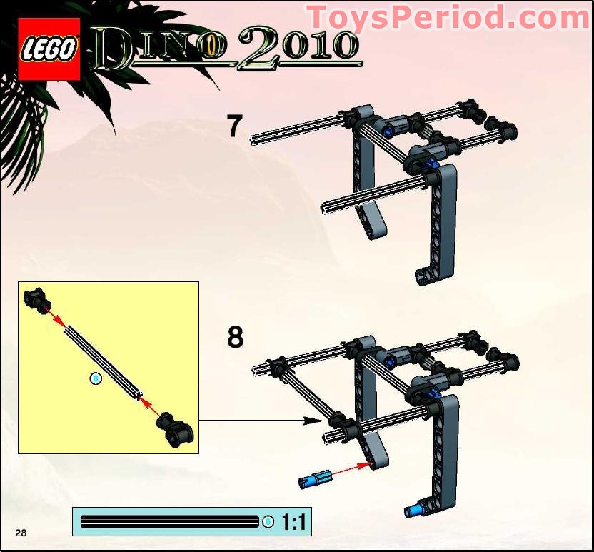 LEGO 7296 Dino 4wd Trapper Instructions and Parts List