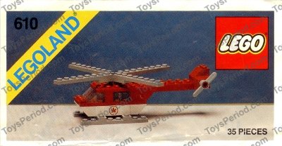 LEGO 610-2 Rescue Helicopter Set Parts List