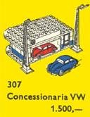 LEGO 307-2 VW Auto Showroom Instructions and Parts List