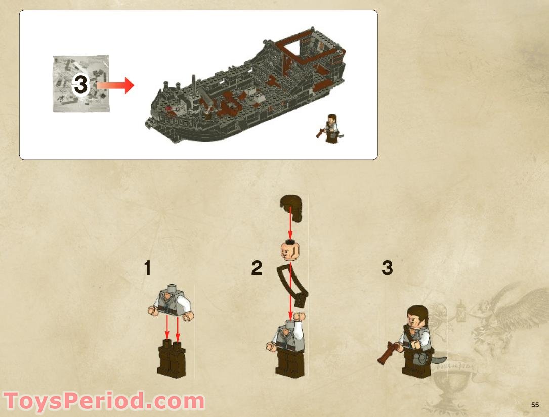 LEGO 4184 The Black Pearl Instructions and Parts List