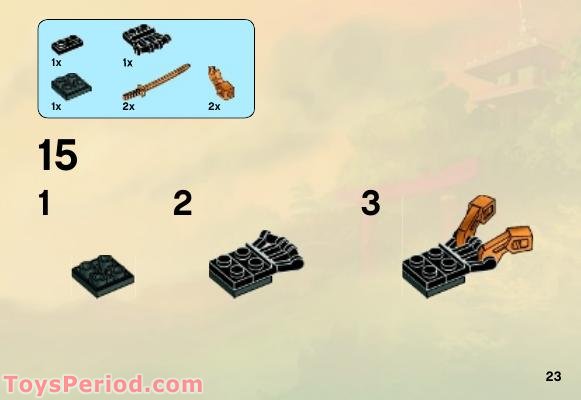 LEGO 70500 Kai's Fire Mech Instructions and Parts List
