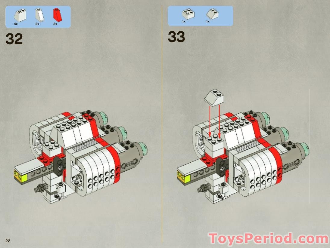 LEGO 7931 T-6 Jedi Shuttle Instructions and Parts List