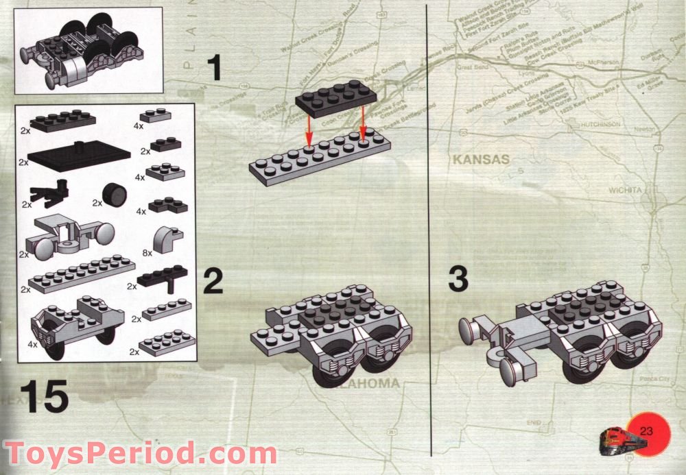 LEGO 10025 Santa Fe Cars - Set I, Mail or Baggage Car Instructions and ...
