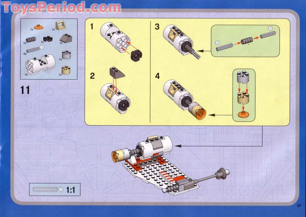 LEGO 4502-1 X-Wing Fighter (Dagobah), Blue Box Instructions and Parts List