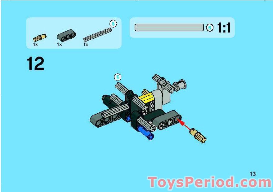 LEGO 8259 Mini Bulldozer Instructions and Parts List
