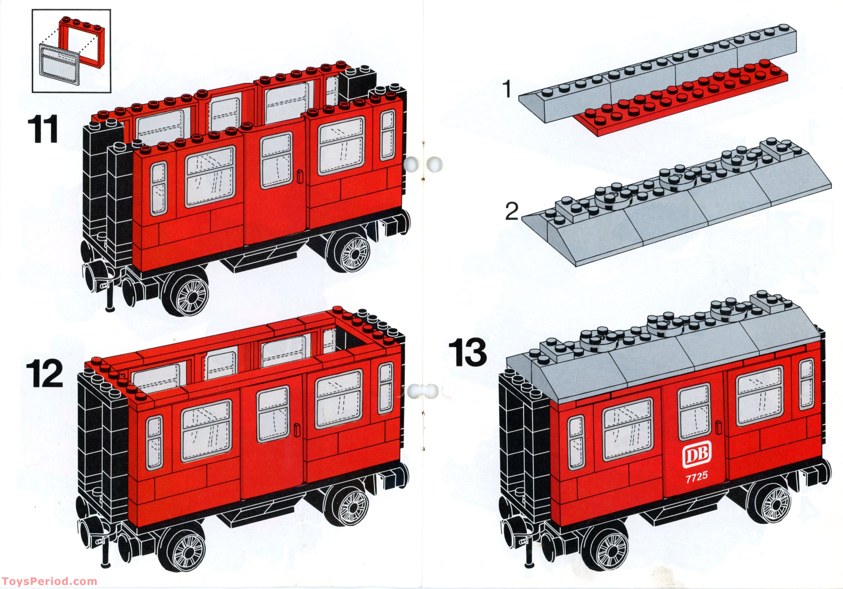 LEGO 7725 Electric Passenger Train Instructions and Parts List