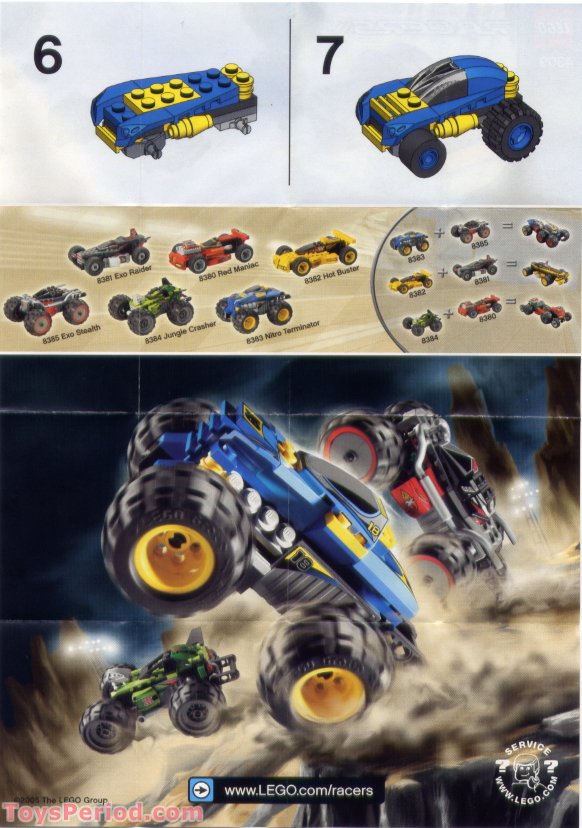 LEGO 4309 Racers Promotional Set - Blue Racer Instructions and Parts List