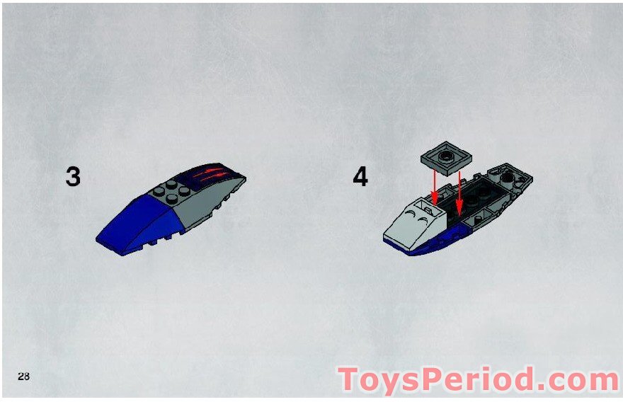 LEGO 8016 Hyena Droid Bomber Instructions and Parts List