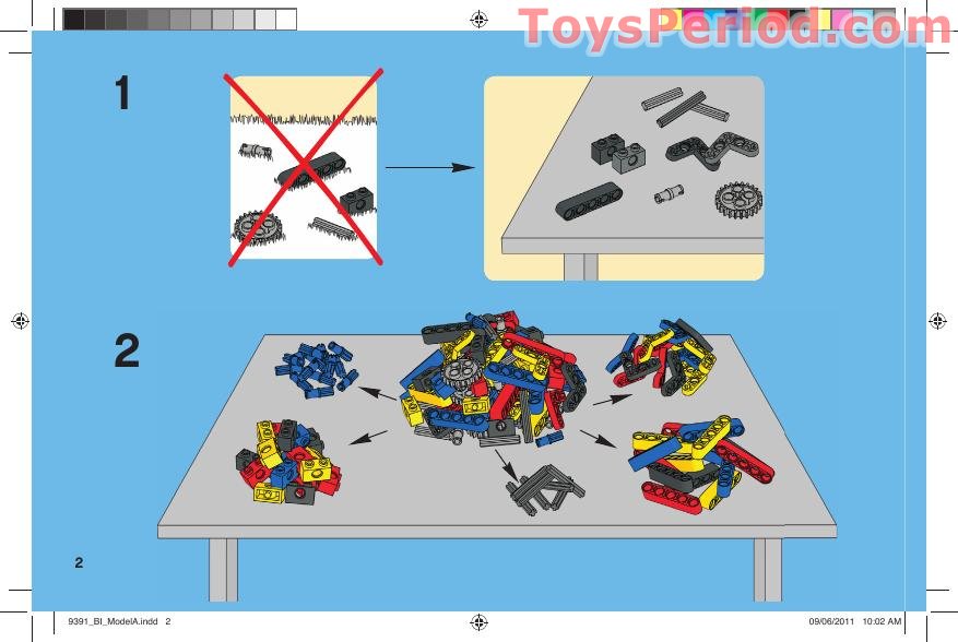 LEGO 9391 Crawler Crane Instructions and Parts List