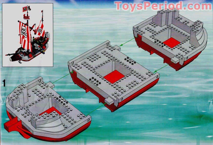 LEGO 7075-1 Captain Redbeard's Pirate Ship Instructions and Parts List