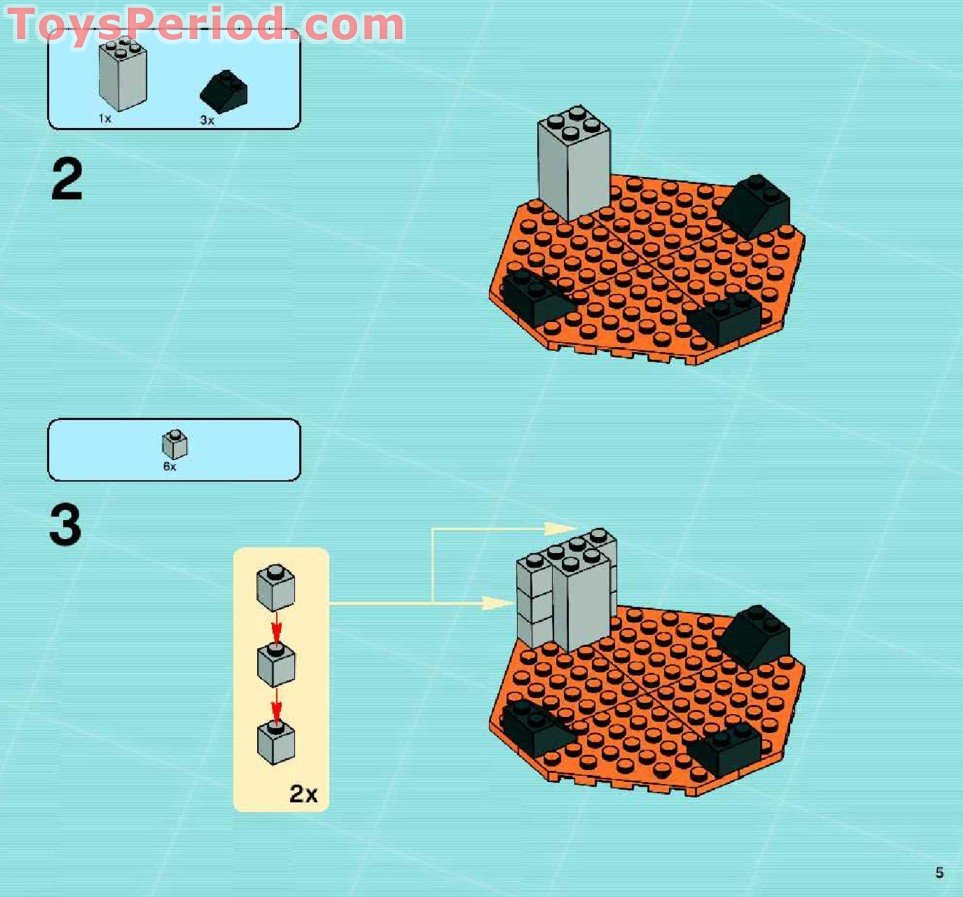 LEGO 8637 Mission 8: Volcano Base Instructions and Parts List