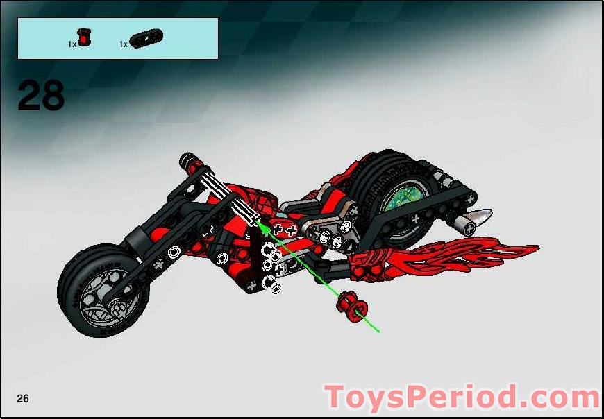 LEGO 8645 Muscle Slammer Bike Instructions and Parts List