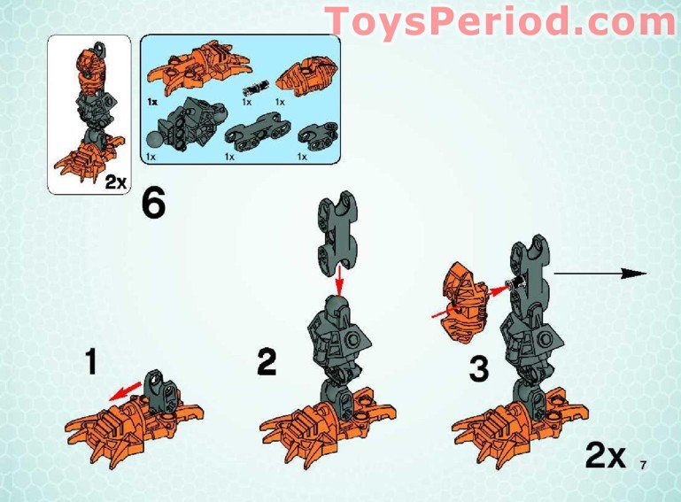 LEGO 8687 Toa Pohatu Instructions and Parts List