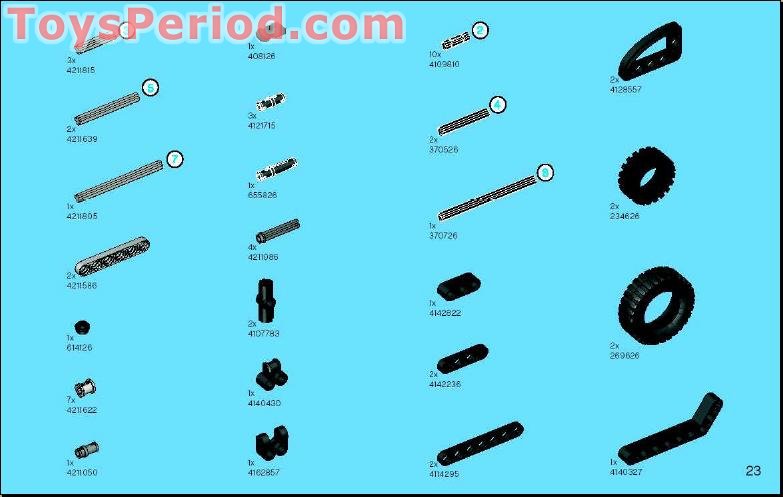 LEGO 8281 Mini Tractor Instructions and Parts List