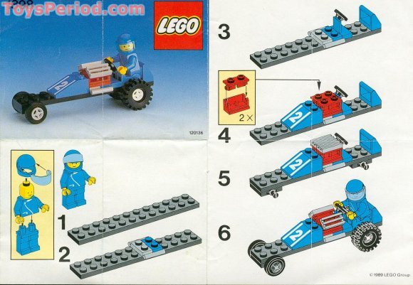 LEGO 1898 Weetabix Dragster Instructions and Parts List