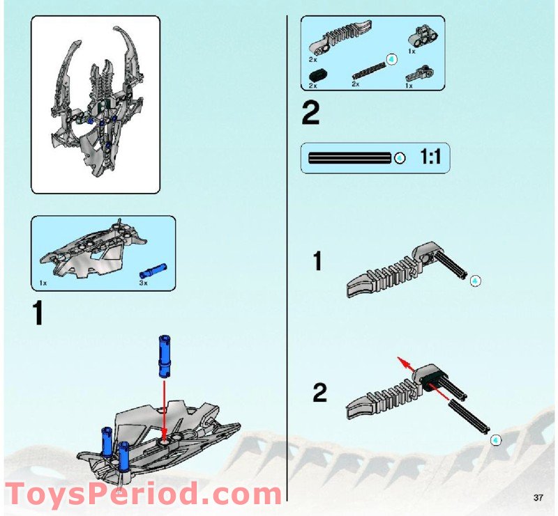 LEGO 8998 Toa Mata Nui Instructions and Parts List