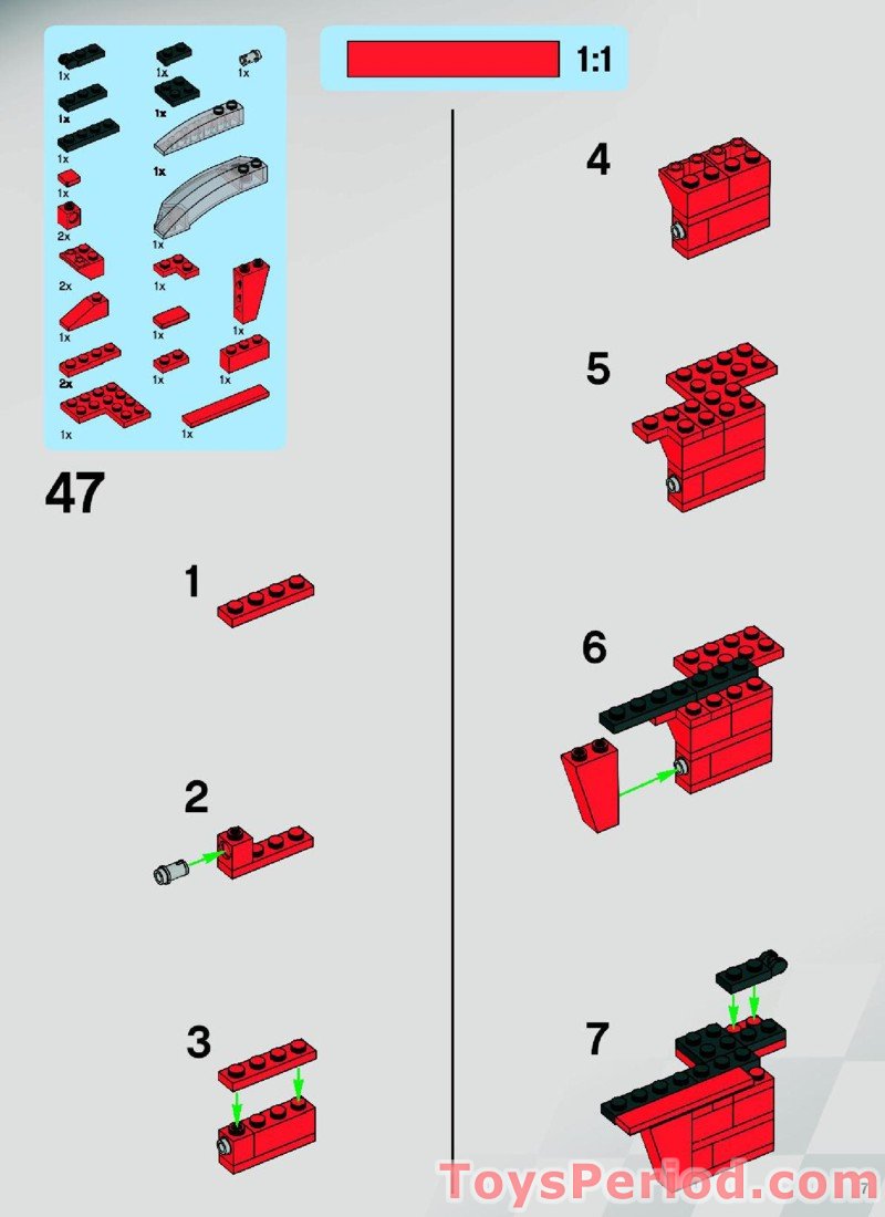 LEGO 8156 Ferrari FXX 1:17 Instructions and Parts List