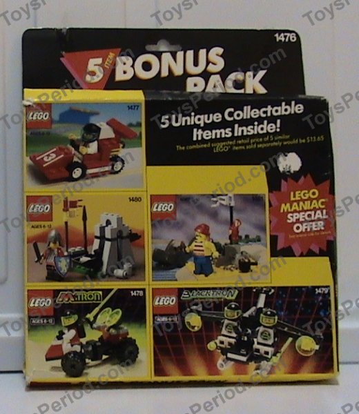 LEGO 1476 5 Set Bonus Pack Parts List