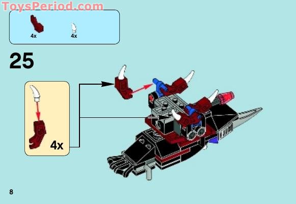 LEGO 70000 Razcal's Glider Instructions and Parts List