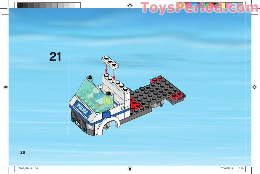LEGO 7286 Prisoner Transport Instructions and Parts List