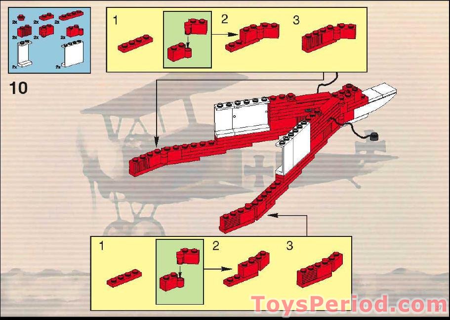 LEGO 10024 Red Baron Instructions and Parts List