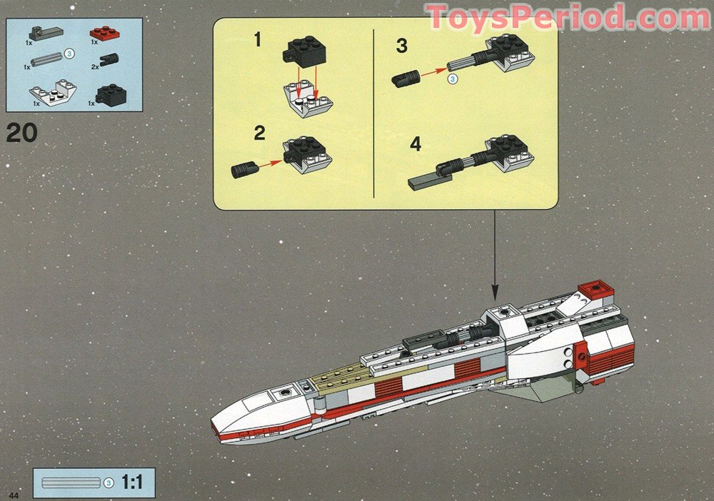 LEGO 6212 X-Wing Fighter Instructions and Parts List