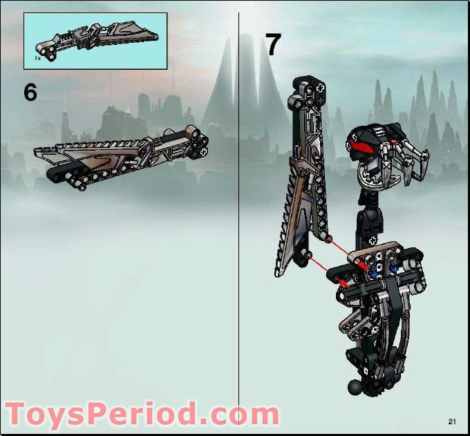 LEGO 8621 Turaga Dume and Nivawk Instructions and Parts List