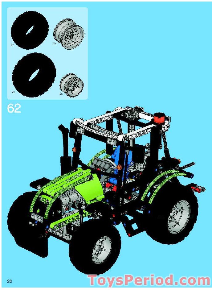 LEGO 8284-1 Dune Buggy or Tractor Instructions and Parts List