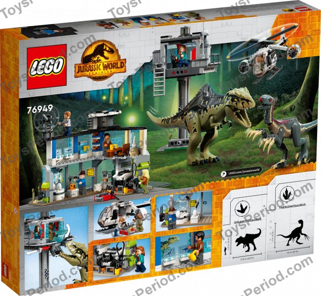 LEGO 76949 Giganotosaurus & Therizinosaurus Attack Set Parts List