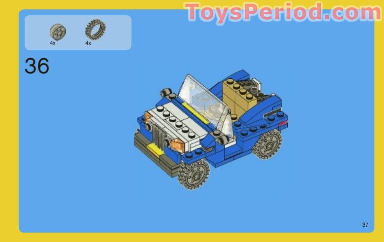 LEGO 6913 Blue Roadster Instructions and Parts List