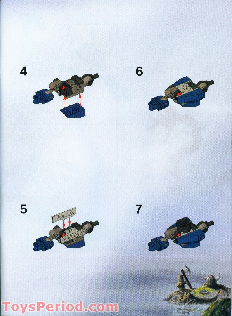 LEGO 7021 Viking Double Catapult Versus Armored Ofnir Dragon ...