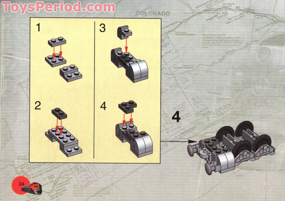 LEGO 10025 Santa Fe Cars - Set I, Mail or Baggage Car Instructions and ...