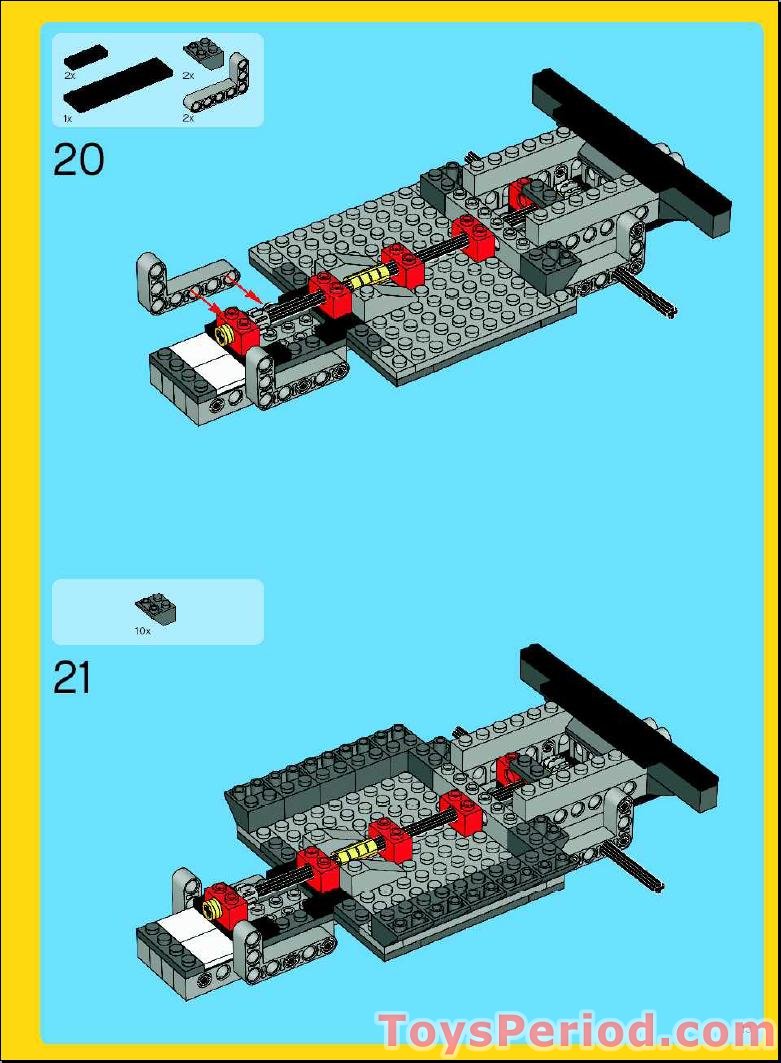 LEGO 4896 Roaring Roadster Instructions and Parts List