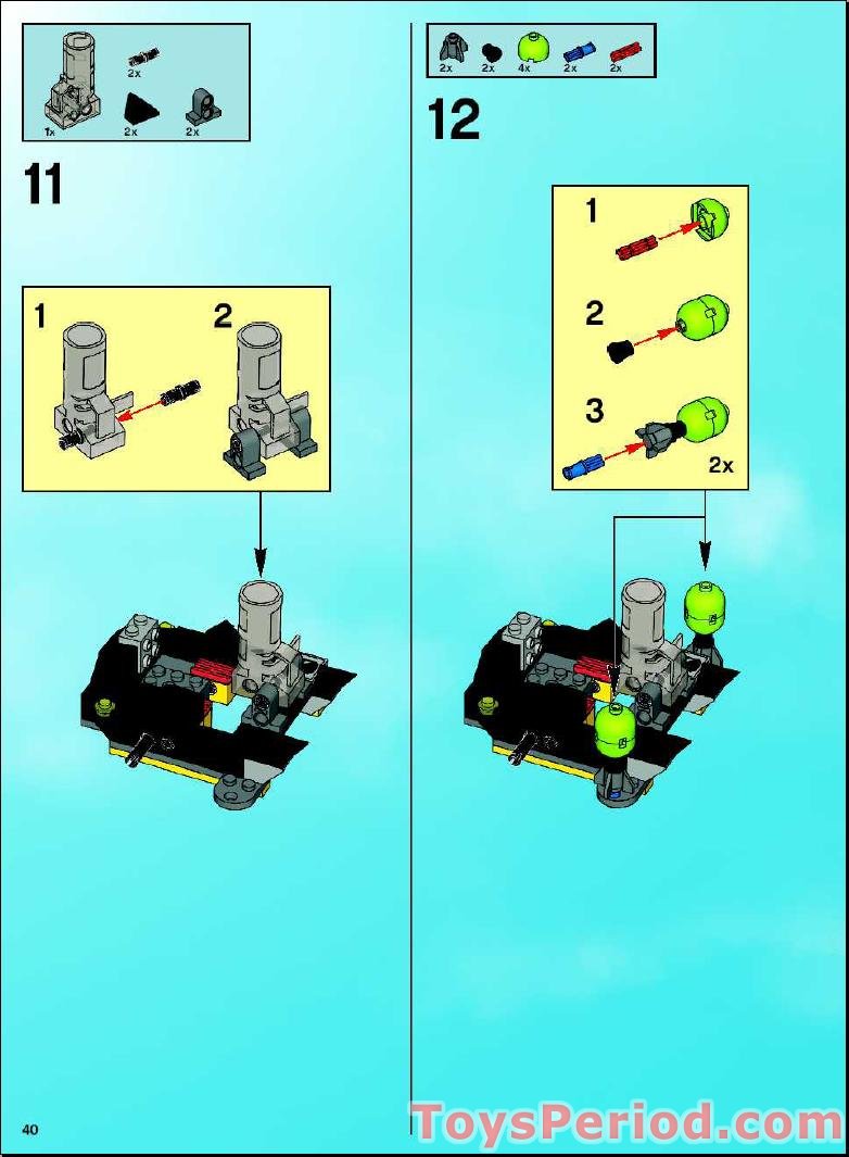 LEGO 7709 Sentai Fortress Instructions and Parts List