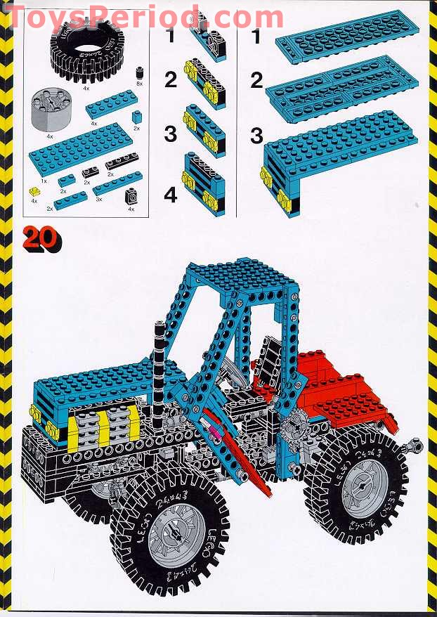 LEGO 8859 Tractor Instructions and Parts List