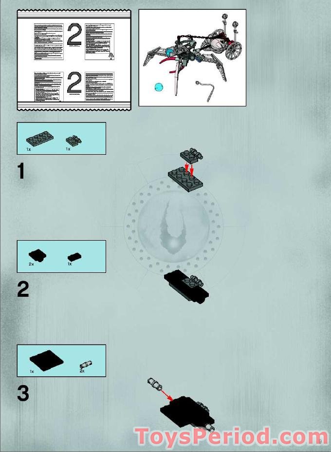 LEGO 8894 Piraka Stronghold Instructions and Parts List