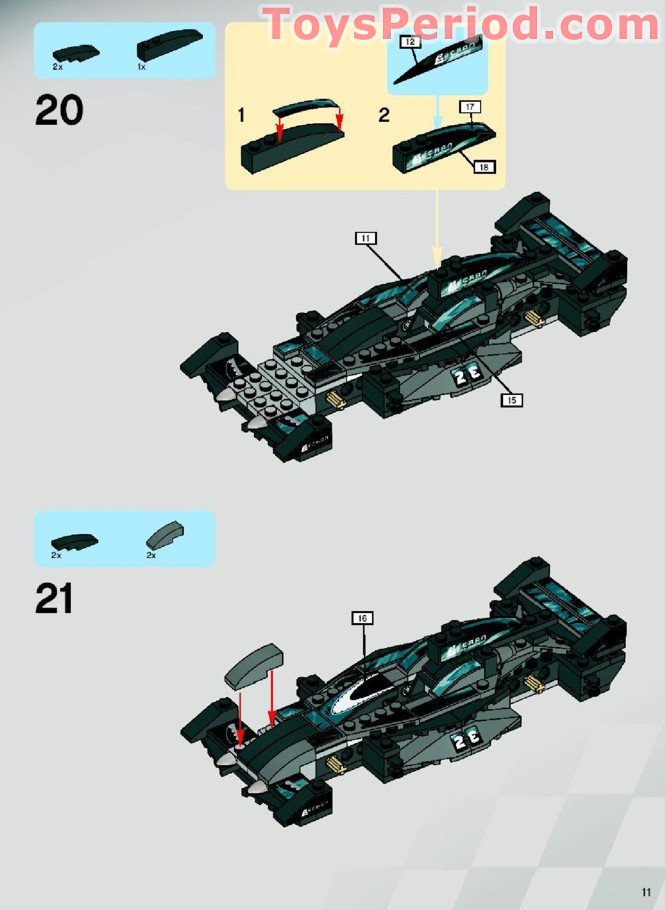 LEGO 8161 Grand Prix Instructions and Parts List